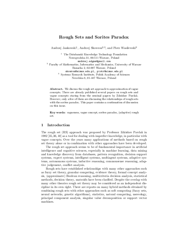 (PDF) Rough Sets and Sorites Paradox