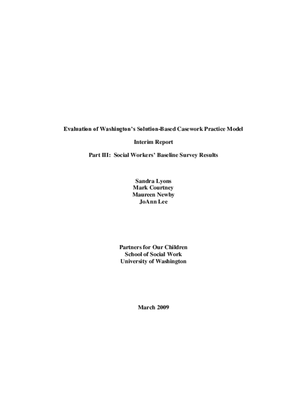 (PDF) Evaluation of Washington's Solution-Based Casework Practice Model ...