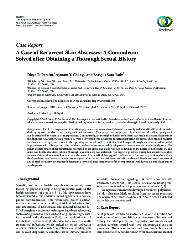 (PDF) A Case of Recurrent Skin Abscesses: A Conundrum Solved after ...