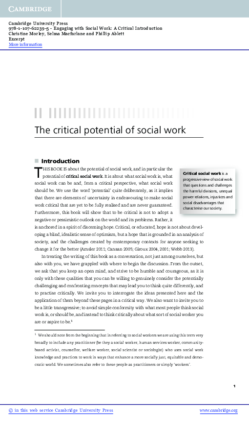 (PDF) Engaging With Social Work: A Critical Introduction