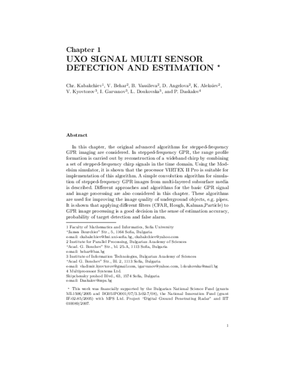 (PDF) Chapter 1 UXO SIGNAL MULTI SENSOR DETECTION AND ESTIMATION?