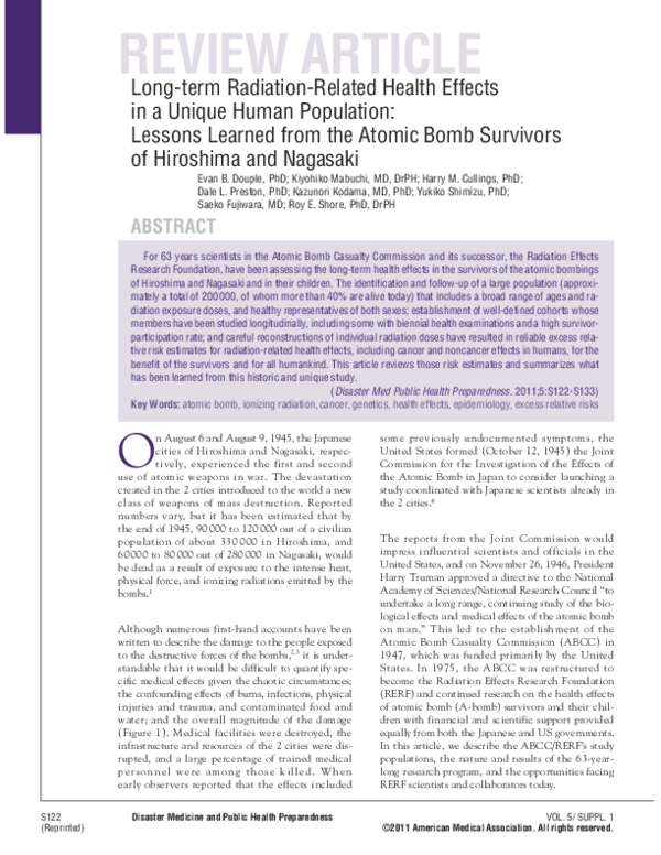 (PDF) Long-term Radiation-Related Health Effects in a Unique Human ...