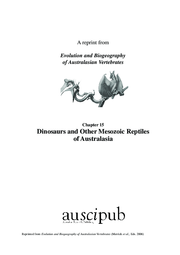 (PDF) Dinosaurs and other Mesozoic reptiles of Australasia