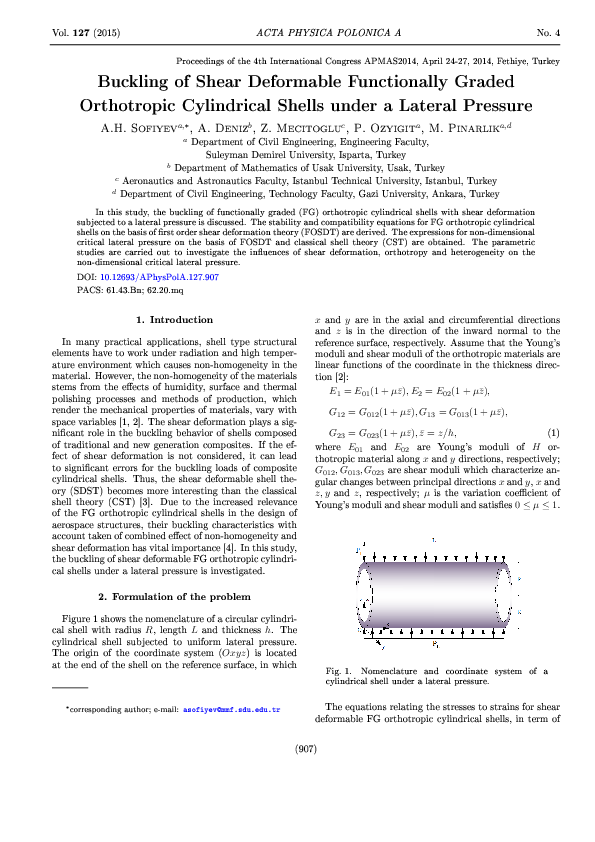 (PDF) Buckling of Shear Deformable Functionally Graded Orthotropic ...