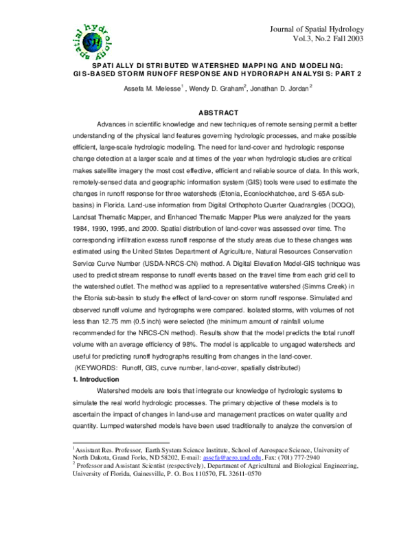 (PDF) Spatially Distributed Watershed Mapping and Modelling: GIS-Based Storm Runoff Response and ...