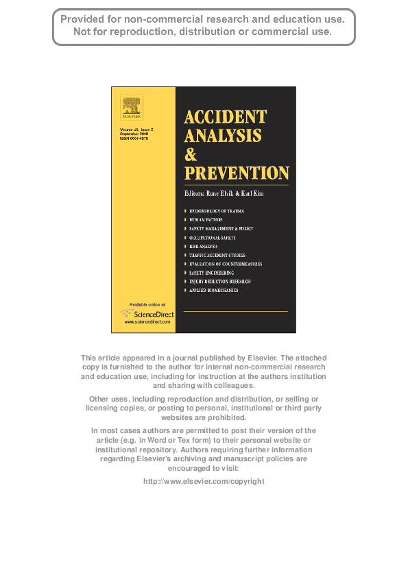 (PDF) Accident Analysis and Prevention