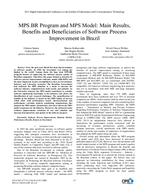 (PDF) MPS.BR Program and MPS Model: Main Results, Benefits and ...