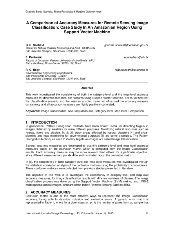 (PDF) A Comparison of Accuracy Measures for Remote Sensing Image Classification: Case Study In ...