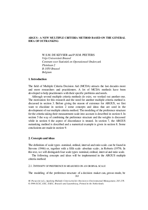 (PDF) Argus — A New Multiple Criteria Method Based on the General Idea ...