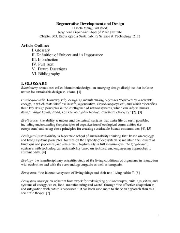 (PDF) Regenerative Development and Design