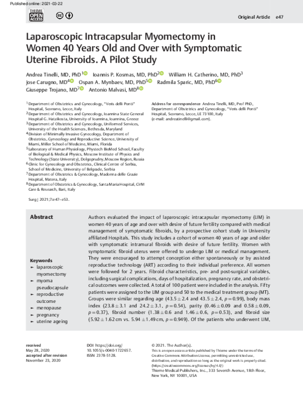 Pdf Obstetrical Complications And Reproductive Outcomes Of