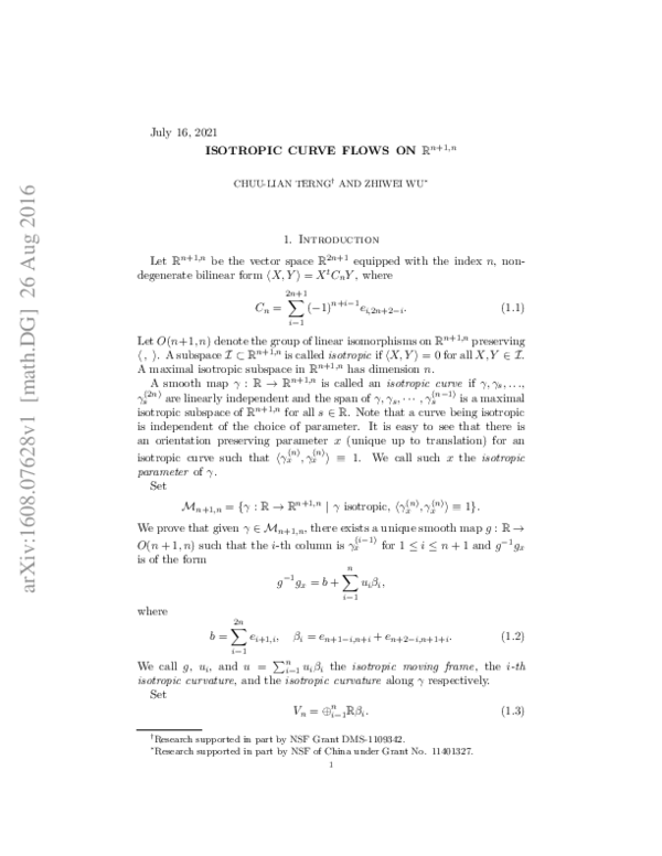 (PDF) Isotropic curve flows on R^n+1, n
