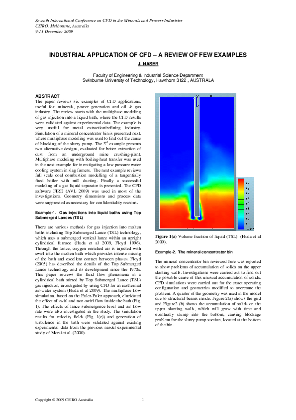 (PDF) Industrial Application of CFD–A Review of Few Examples