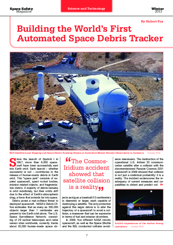 (PDF) Building the World's First Automated Space Debris Tracker