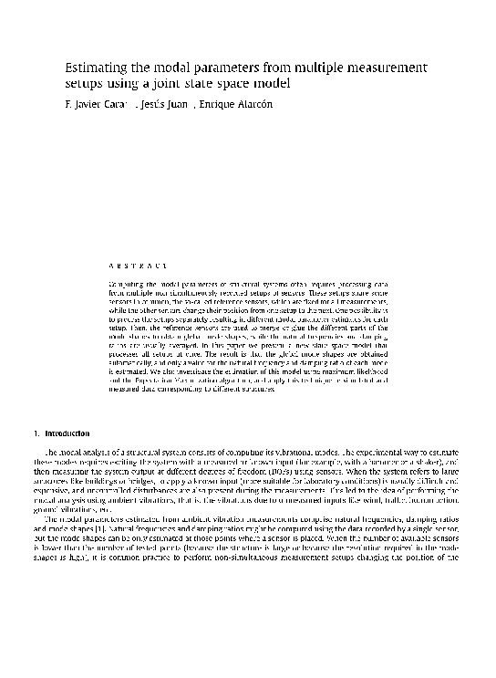 (PDF) Estimating the modal parameters from multiple measurement setups ...