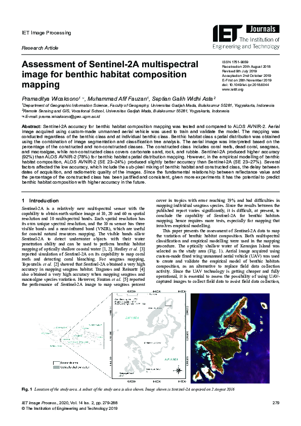 (PDF) Assessment of Sentinel-2A multispectral image for benthic habitat mapping