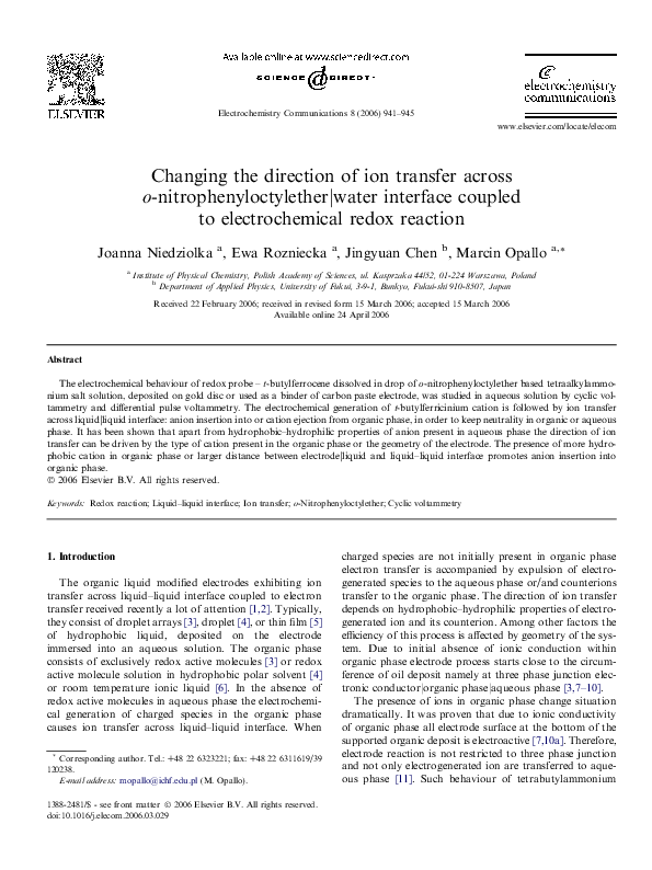 (PDF) Changing the direction of ion transfer across o ...