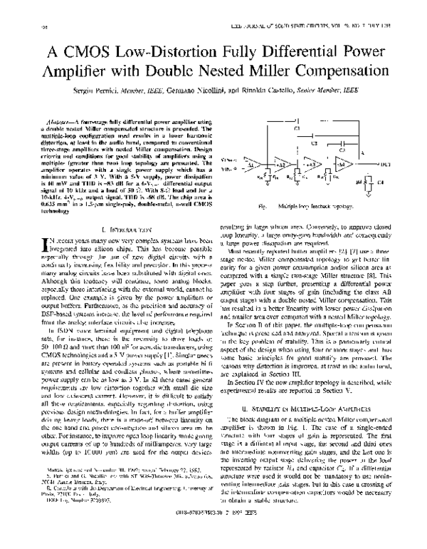 (PDF) A CMOS low-distortion fully differential power amplifier with ...