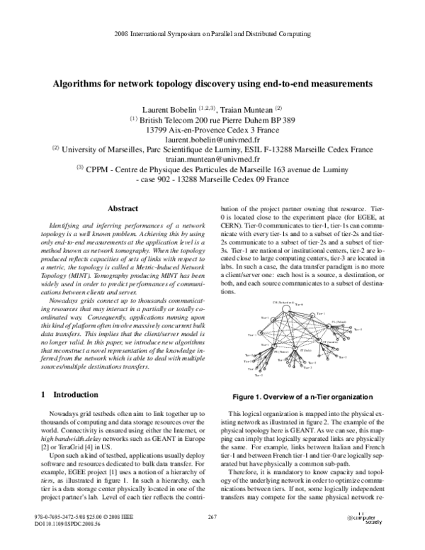 Pdf Algorithms For Network Topology Discovery Using End To End