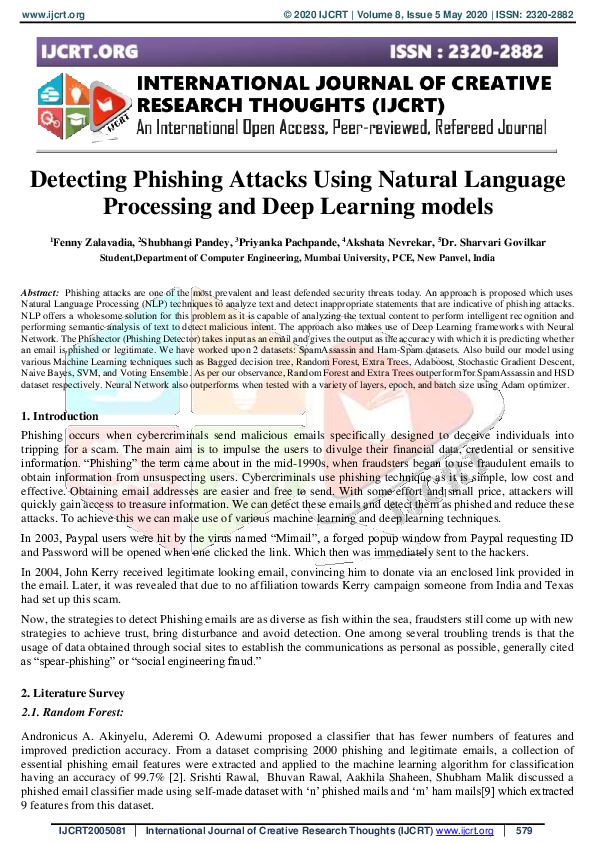 Pdf Detecting Phishing Attacks Using Natural Language Processing And