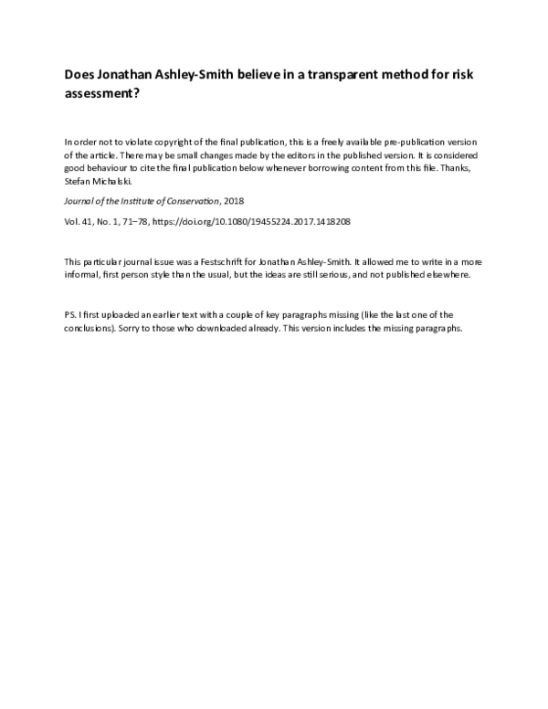(DOC) Does Jonathan Ashley-Smith believe in a transparent method for ...