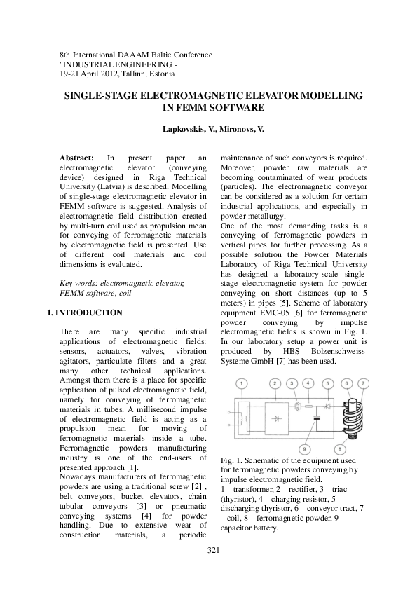 (PDF) Single-Stage Electromagnetic Elevator Modelling in Femm Software