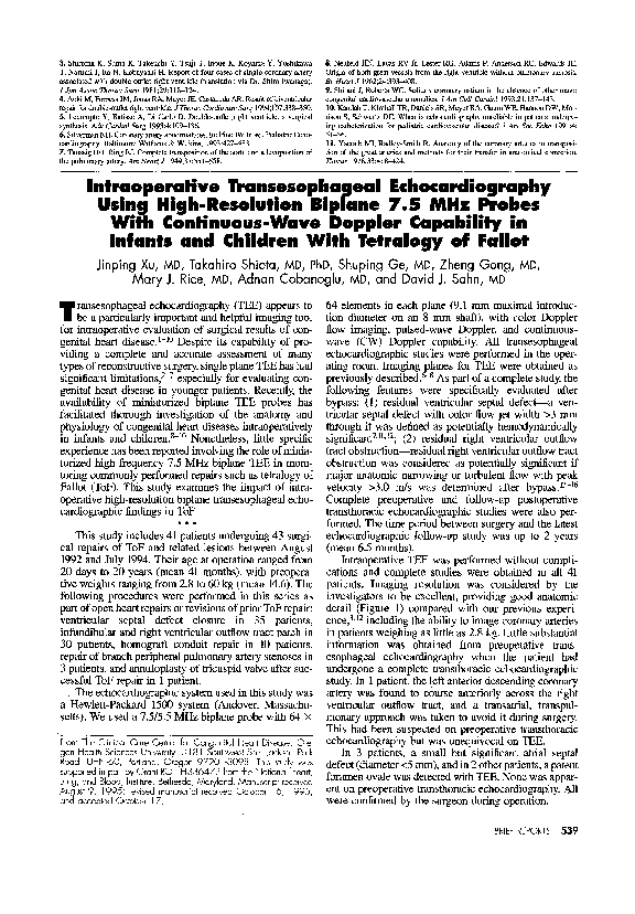(PDF) Intraoperative transesophageal echocardiography using high ...