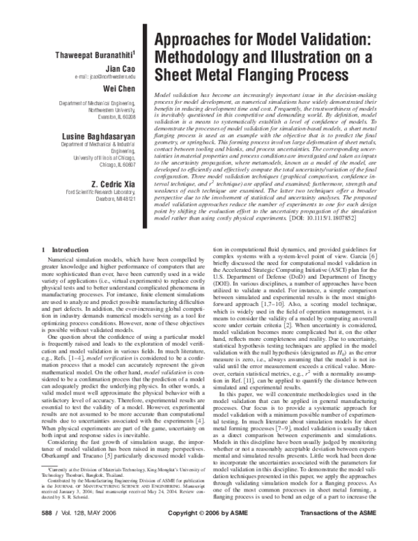 (PDF) Approaches for Model Validation: Methodology and Illustration on ...