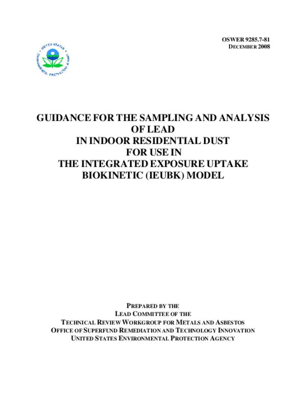 (PDF) Guidance for the Sampling and Analysis of Lead in Indoor ...