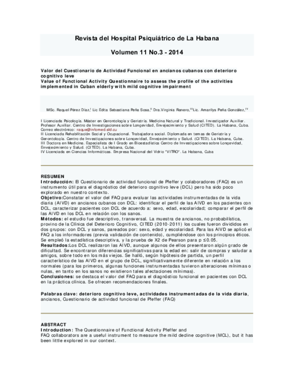 (PDF) Valor del Cuestionario de Actividad Funcional en ancianos cubanos ...