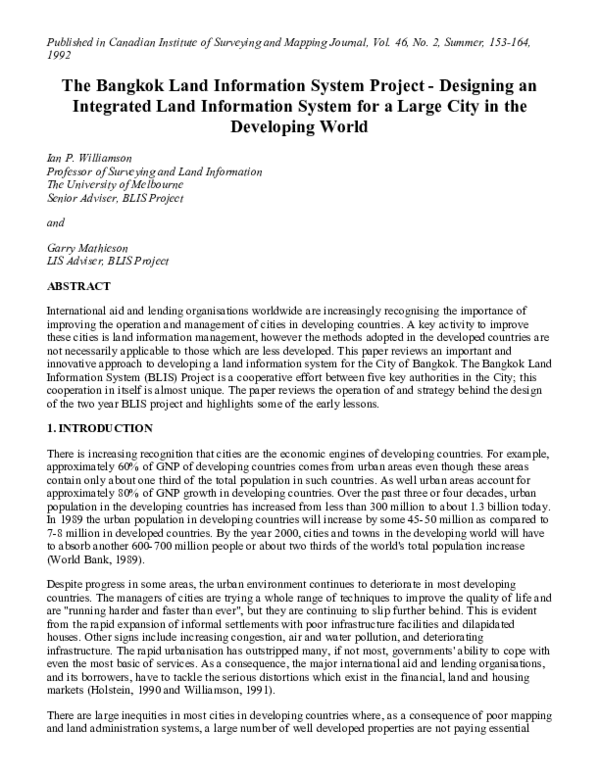 (PDF) The bangkok land information system project — designing an ...