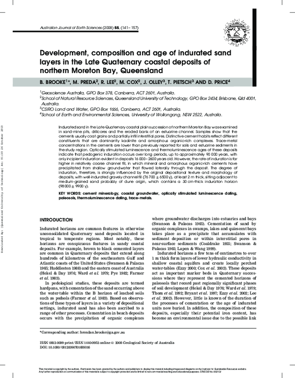 (PDF) Development, composition and age of indurated sand layers in the ...