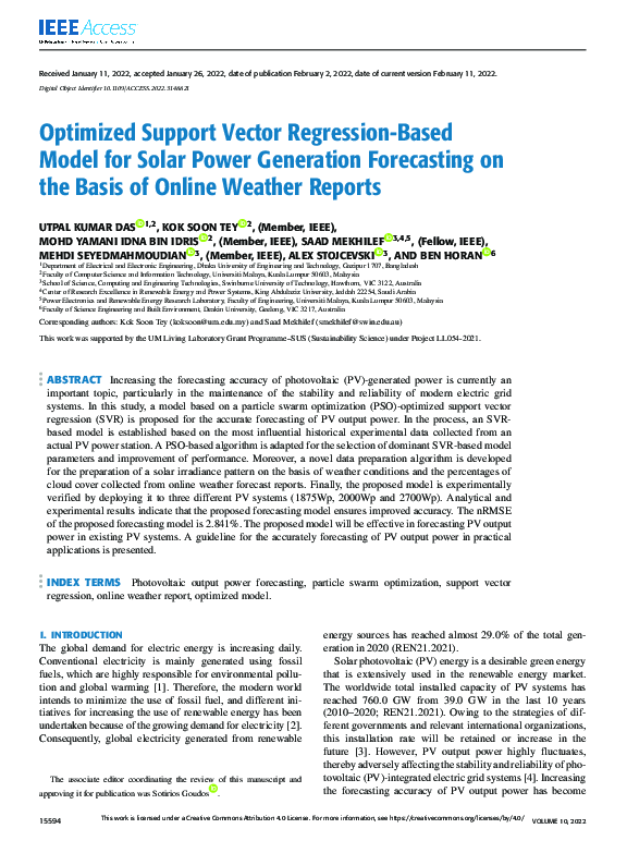 (PDF) Optimized Support Vector Regression-Based Model for Solar Power ...