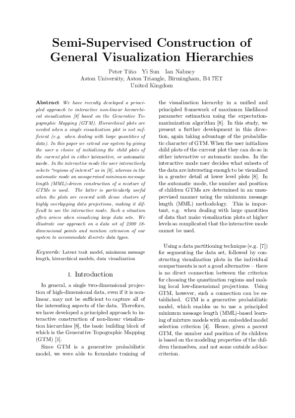(PDF) Semi-supervised construction of general visualization hierarchies