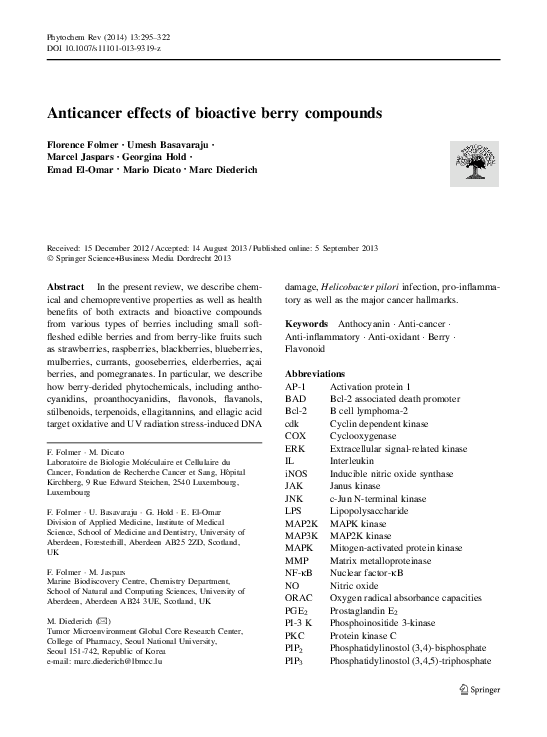 (PDF) Anticancer effects of bioactive berry compounds