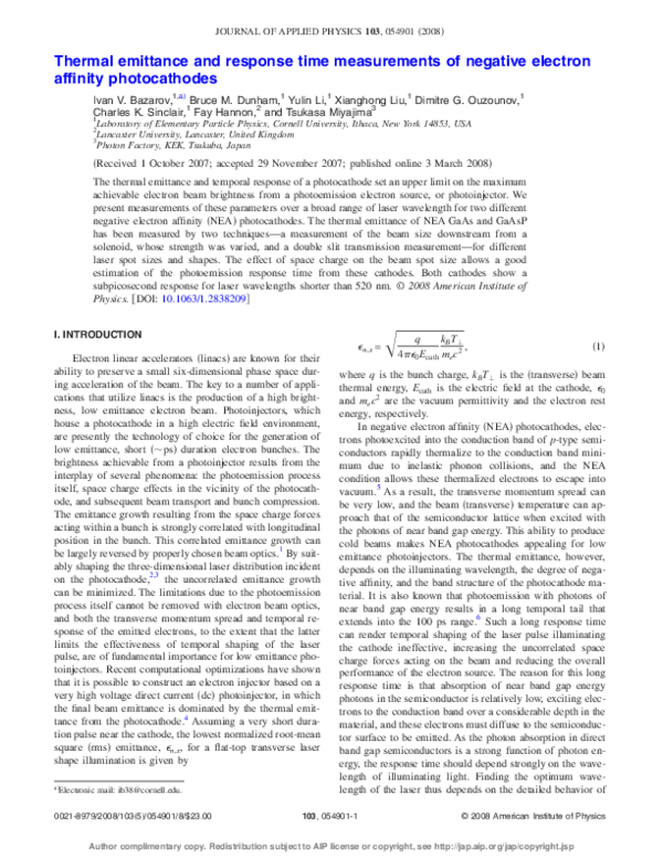 (PDF) Thermal emittance and response time measurements of a GaN ...
