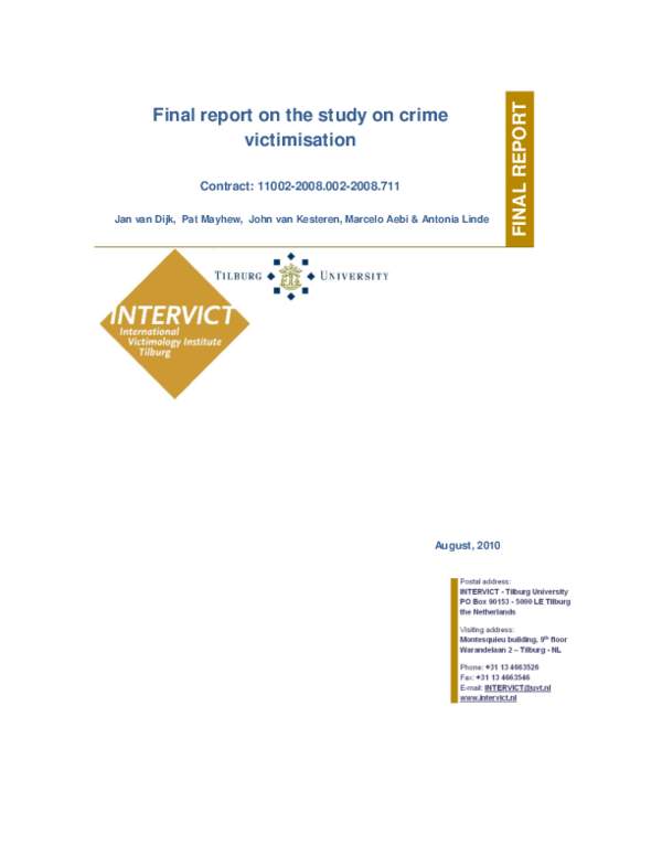 (PDF) Final report on the study on crime victimisation