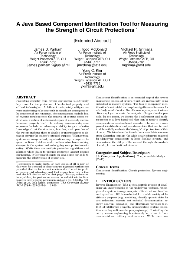 (PDF) A java based component identification tool for measuring the ...