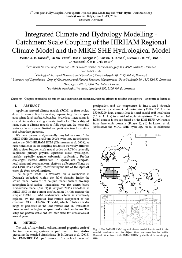 (PDF) Integrated Climate and Hydrology Modelling-Catchment Scale ...