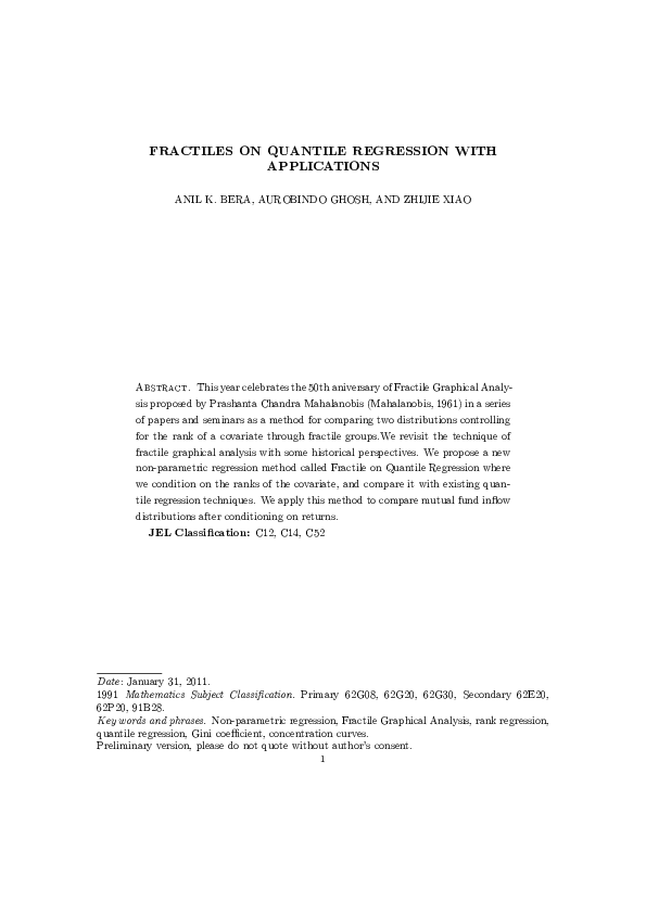 (PDF) Fractiles on Quantile Regression with Applications