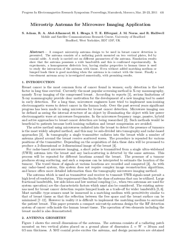 (PDF) Microstrip Antenna for Microwave Imaging Application