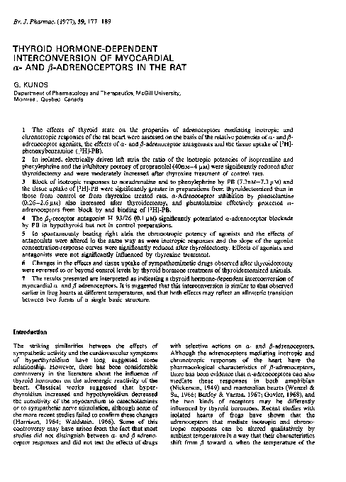 (PDF) Thyroid Hormone-Dependent Interconversion of Myocardial Α- and Β ...
