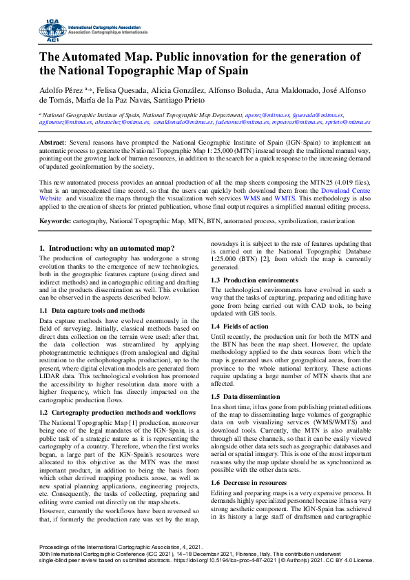 (PDF) The Automated Map. Public innovation for the generation of the ...