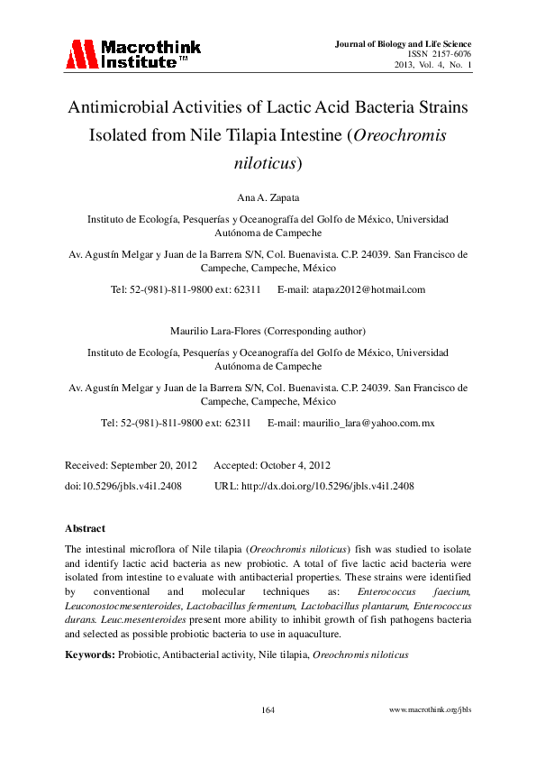 (PDF) Antimicrobial activities of lactic acid bacteria strains isolated from Burkina Faso ...