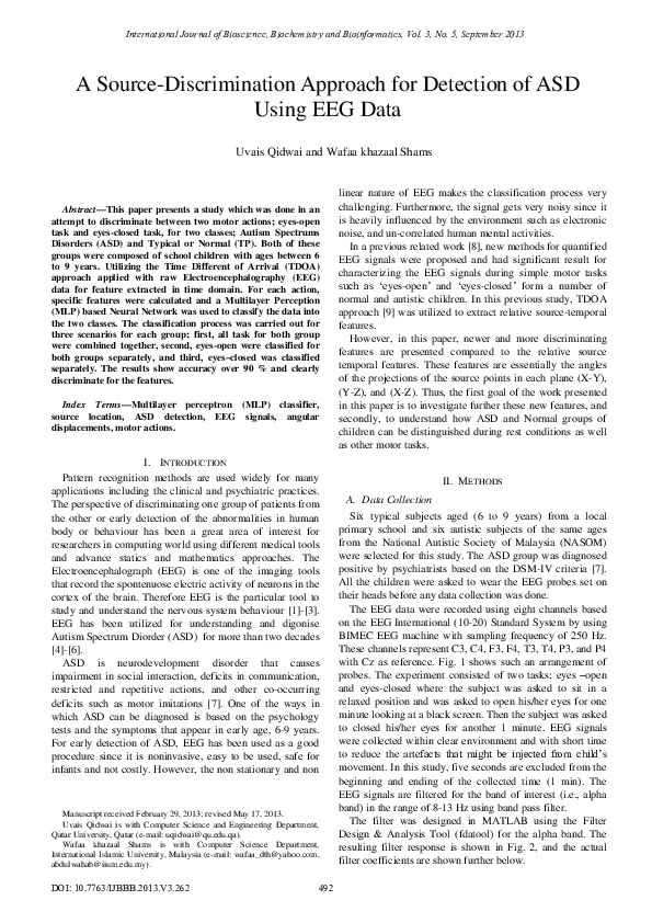 (PDF) Discriminating Motor Actions in ASD via EEG and MLP