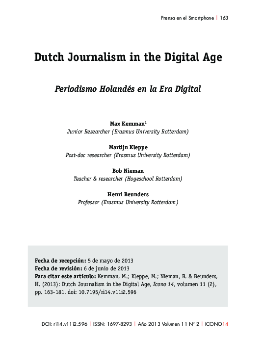 (PDF) Dutch Journalism in the Digital Age