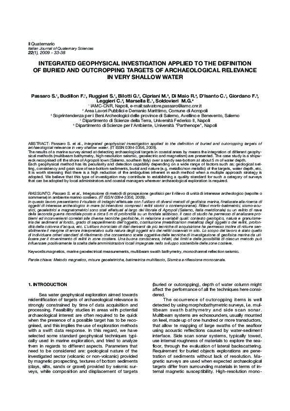 (PDF) Integrated geophysical investigation applied to the definition of buried and outcropping ...