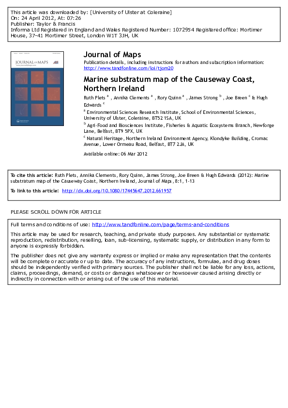 (PDF) Marine substratum map of the Causeway Coast, Northern Ireland ...