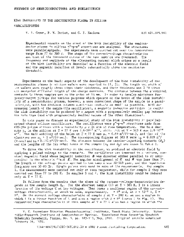 (PDF) Kink instability of the semiconductor plasma in silicon ...