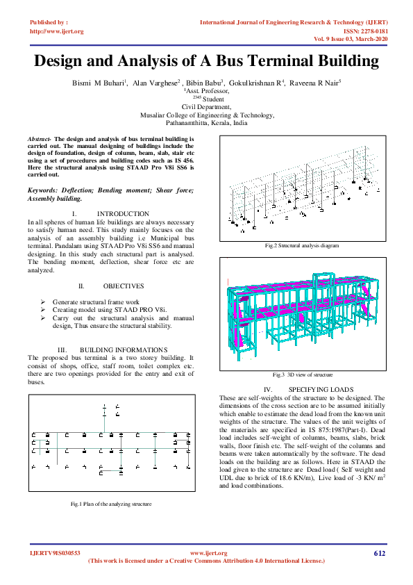 (PDF) Design and Analysis of A Bus Terminal Building